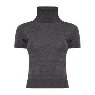 Dsquared2 Woll-Rollkragenpullover mit kurzen &Auml;rmeln - - Knitwear - Damen - Grau - S
