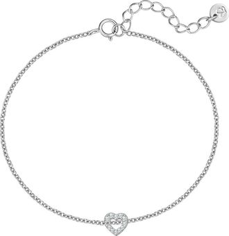 Glanzst&uuml;cke M&uuml;nchen Armband - Sterling Silber Armband Herz - Gr. ONESIZE - in Silber - f&uuml;r Damen
