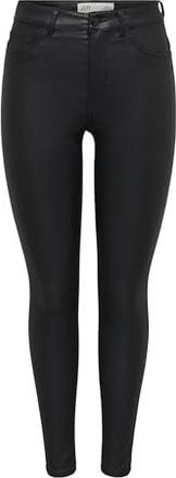 Jacqueline de Yong Femme Jdynewthunder Coated High Skn Pnt Noos Pantalon, Noir, XL 32 EU