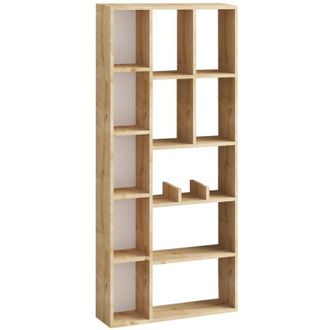 Calicosy B&uuml;cherregal mit 12 F&auml;chern Dekor Saphir-Eiche H170 cm - DEMIOS