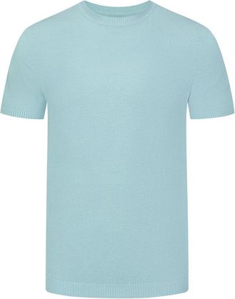 Tom Rusborg Leichtes Strick-T-Shirt mit frontseitiger Reiskornstruktur in