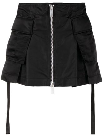 sacai minijupe à détails plissés - Noir