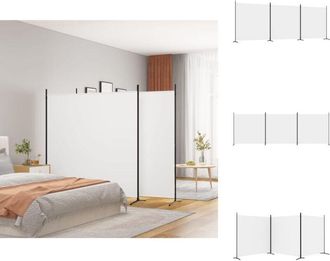 vidaXL 3-tlg. Paravent Weiß 525x180 cm Stoff - Paravent - Raumteiler - Trennwandsystem - Wohnraumgestaltung - Privacy Screen