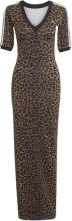 adidas Femme, Sport, Multicolore, Taille: 40 FR Robe Maxi L&eacute;opard &agrave; Col V