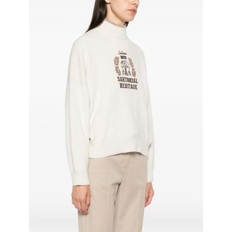 Brunello Cucinelli Embroidered Cashmere Sweater - Beige