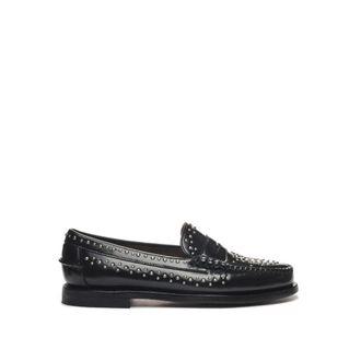 Sebago Schwarze Lederstudded Loafers - - Shoes - Damen - Schwarzk - 38 EU