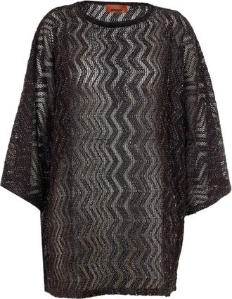 Missoni Femme, Blouses et Chemises, Brun, Taille: 38 FR Short Caftano Cover Up