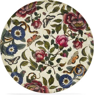 Spode Tablett aus Birkenholz, rund, cremefarben