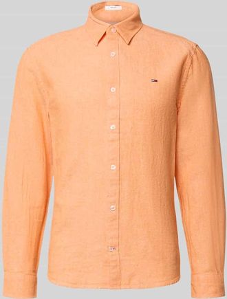 Tommy Jeans Regular Fit Freizeithemd aus Leinen-Baumwoll-Mix