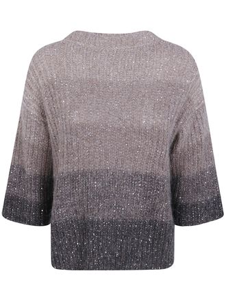 D.exterior D. EXTERIOR Sweater Short Sleeves Crystals Degrade