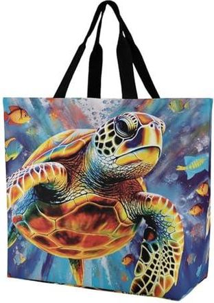 Generic Tortue Marine Color&eacute;e_77697424 Sac &Agrave; Bandouli&egrave;re L&eacute;ger Sacs De Courses D&eacute;contract&eacute; Sac Cabas Pour Quotidienne Gym Shopping