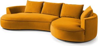 Studio Copenhagen home24 Bigsofa Orange Samt Shyla 322 x 82 x 154cm Ausrichtung rechts Modern