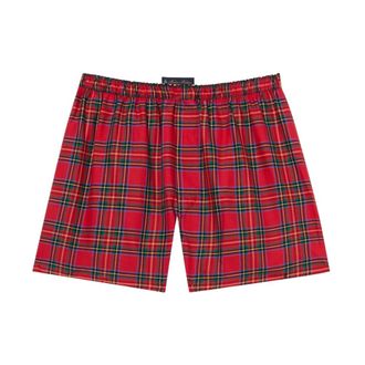 Brooks Brothers Homme, Sous-v&ecirc;tements, Rouge, Taille: M Tartan Cotton Boxer Shorts