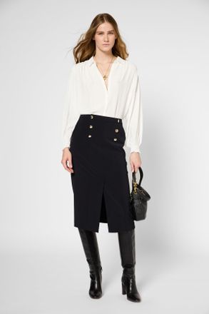 Gerard Darel Jupe droite &agrave; pont - VALENTINA - Marine