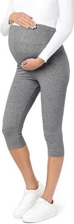 Be Mammy Leggings de maternité en Coton 3/4 Courts Confortables et Opaques 3/4 Pantacourt Pantalon Grossesse Maternité BE20-229 (Melange Moyen XXL)
