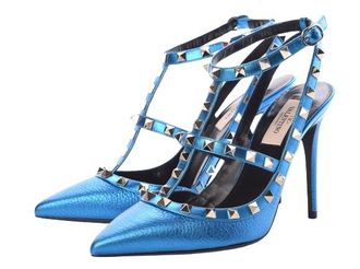 Valentino Garavani Valentino Blue Rockstud Heels Size 37.5