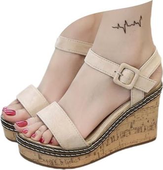 Generic Sandales orthop&eacute;diques larges pour femme avec sangle de cheville et bout ouvert - Semelle souple - Coupe large - Chaussures de plage confortables, Yb 