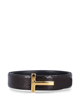 Tom Ford ceinture réversible à boucle T - Marron