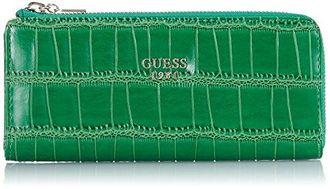 Guess Cate Slg Sim Zip Wallet - Porte-monnaie - femme - Vert (Emerald) - Taglia Unica