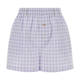 Moschino Femme, Shorts, Violet, Taille: 40 FR Shorts en coton brod&eacute;