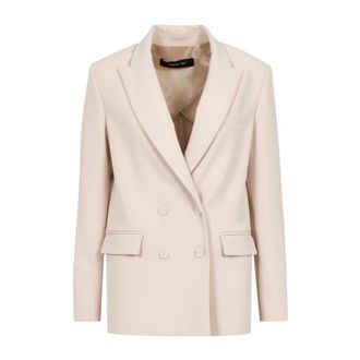 Federica Tosi Femme, Vestes, Beige, Taille: 42 FR Double-Breasted Blazer
