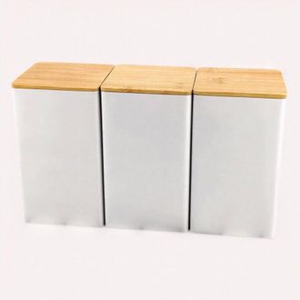 Generic Tee Kaffee und Zucker Kanister Set feuchtigkeitsdichtes Aufbewahrungsgl&auml;sern mit Holzdeckel luftdicht Platz sparen f&uuml;r K&uuml;chentheke t&auml;glich zu Hause We