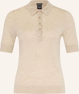 HUGO BOSS Poloshirt Fidenka Aus Merinowolle beige