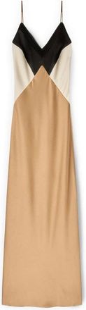 Motivi Femme, Robes, Beige, Taille: 46 FR Long satin dress