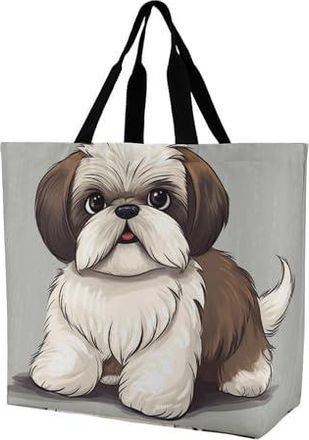 Generic Chien Shih Tzu Sac A Main Femme Imperm&eacute;able Sacs De Courses Grand Sac Courses Pour Travail Shopping Universit&eacute;