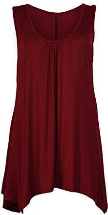 Purple Hanger Débardeur extensible, sans manches, col rond - Rouge - 54