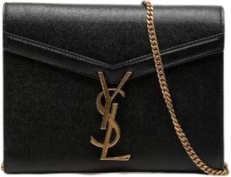 Saint Laurent Pre-owned Cassandra Leather Chain Wallet - Femme - Pre-owned - Noir - Taille: ONE Size