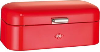 WESCO Wesco Grandy Brotkasten in der Farbe rot, pulverbeschichtetes Stahlblech, Lüftungslöcher und stabiler Handgriff, 41 x 25,5 x 16,5 cm