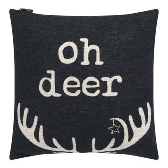 David Fussenegger Kissenh&uuml;lle Oh Deer 50x50cm Kissenbezug X-Mas aus Recycling-Baumwolle nachhaltig produziert &Ouml;koTex100 GRS Made in Austria Farbe Anthrazit