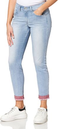 Pierre Cardin Damen Favourite Fransen Skinny Jeans, Blau (Blue 384), 38W / 30L