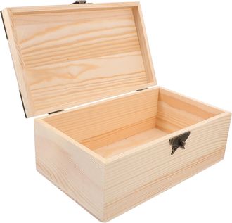 Lurrose Holz aufbewahrungsbox mit Klappdeckel Robuste Schmuck Sammlerkiste Vielseitig für Schmuck Brillen Uhren und Bastelbedarf Natürliche Holzoptik Langlebi