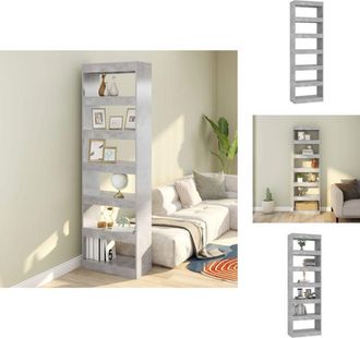 vidaXL Vidaxl - B&uuml;cherregal/Raumteiler Betongrau 60x30x198 cm - BucheRegal - Holzregal - Raumteiler - Betongrau - B&uuml;cherst&auml;nder
