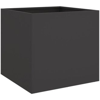 vidaXL Vidaxl - Jardini&egrave;res 2 pcs noir 42x40x39 cm acier lamin&eacute; &agrave; froid