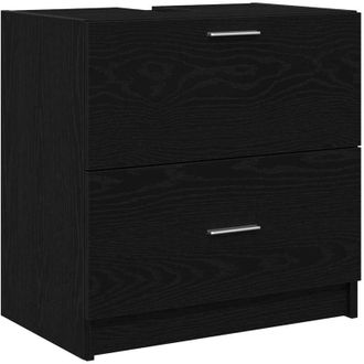 vidaXL Meuble sous &eacute;vier Ch&ecirc;ne Noir 59x37x59 cm Vidaxl