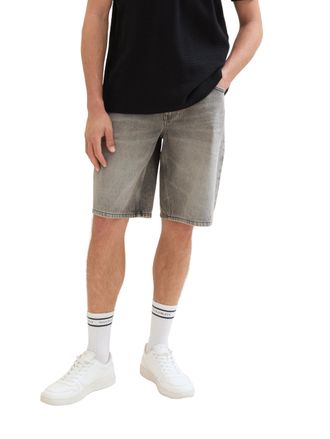Tom Tailor Herren Loose Fit Bermuda Shorts, used light stone grey denim, L