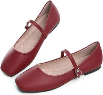 Hee Grand Mary Jane Chaussures Plates à Bout carré pour Femme avec noeud Papillon, 484-rouge, 39 EU