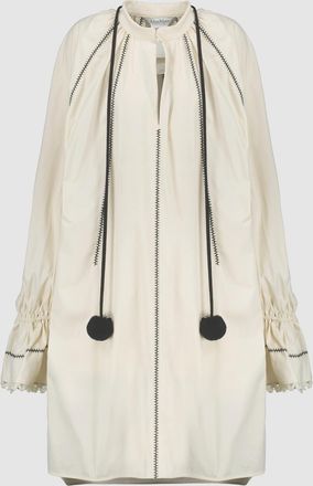 Max Mara Robe Courte Rive Coton Ivoire