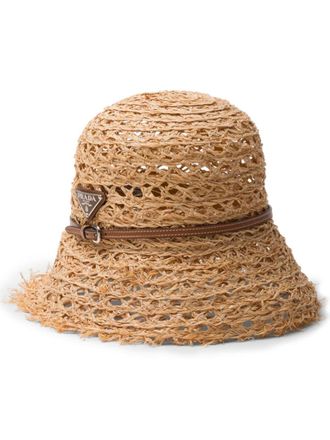 Prada bob &agrave; plaque logo - Tons neutres