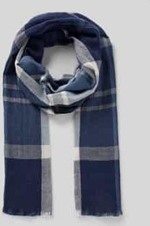 Christian Berg Schal aus reiner Baumwolle mit Fransenabschluss