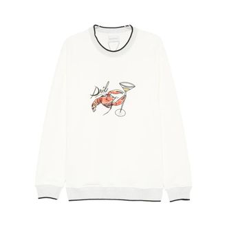 Dr&ocirc;le de Monsieur Sweatshirt mit Grafikdruck Wei&szlig; Lange &Auml;rmel - - Knitwear - Herren - Wei&szlig; - L
