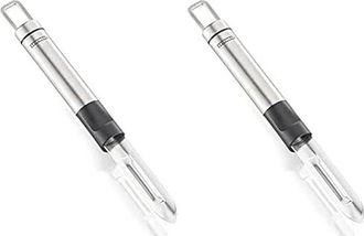 Leifheit Kartoffelschäler ProLine-Serie, Schäler aus rostfreiem Edelstahl, Spargelschäler, Sparschäler, Gemüseschäler, schält dünne Scheiben, hochwertiges Desi