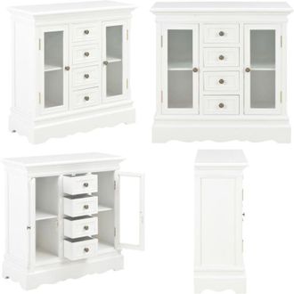 vidaXL Sideboard Wei&szlig; 70x28x70 cm Massivholz Kiefer - Sideboard - Vitrine - M&ouml;bel - Wohnraumgestaltung - Franz&ouml;sischer Stil - Home & Living
