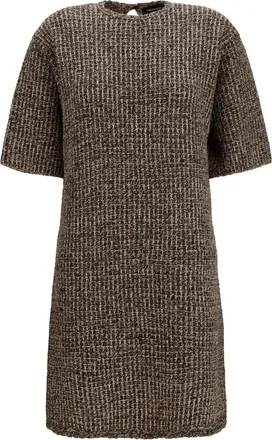 Fabiana Filippi Womens Dress Sequin-Effect Tweed Ebony Merino Wool (ovis Aries)