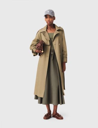 Maje Trenchcoat Mit Nieten Und Kragen - Khaki - Maje
