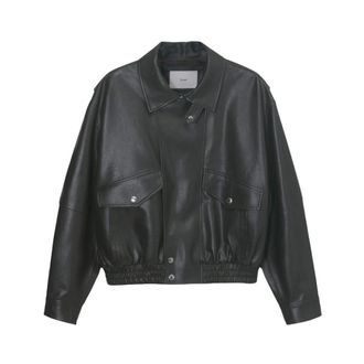 Dunst Cropped Kunstleder Blouson - - Jackets - Damen - Schwarzk - XL