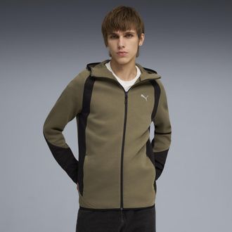 Puma Hoodie zipp&eacute; EVOSTRIPE Homme, V&ecirc;tements, Vert, XXL
